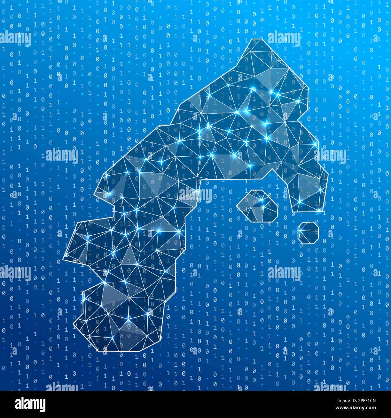 Network map of Water Island. Island digital connections map. Technology ...