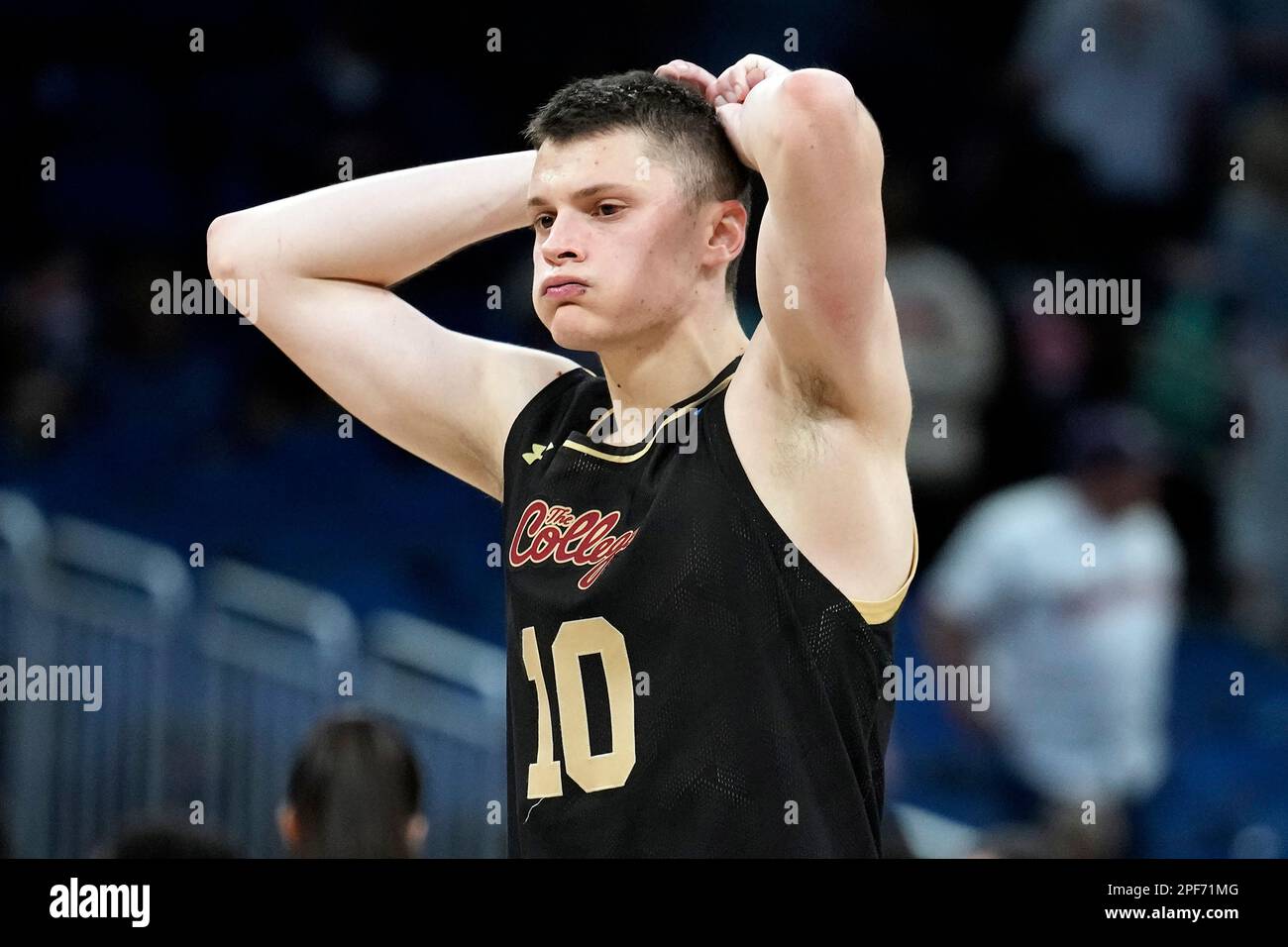 Charleston forward Ante Brzovic (10) reacts after the team lost to San ...