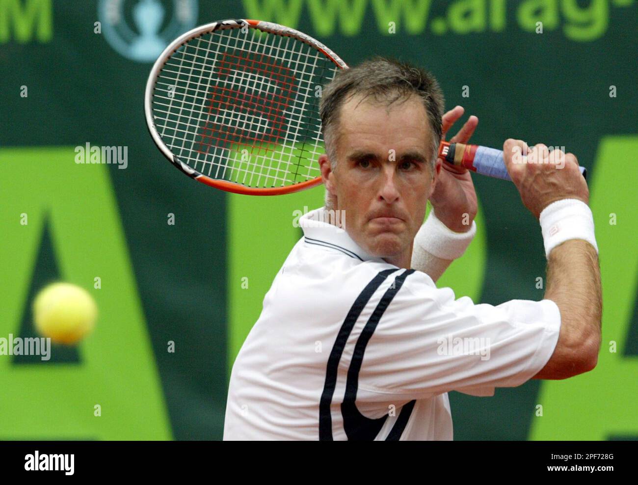 U.S. tennis player Todd Martin watches the ball before returning a ...