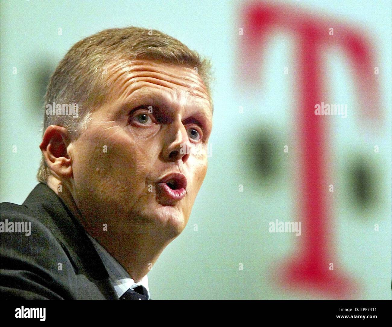 Kai-Uwe Ricke, CEO of Deutsche Telekom, addresses the annual ...