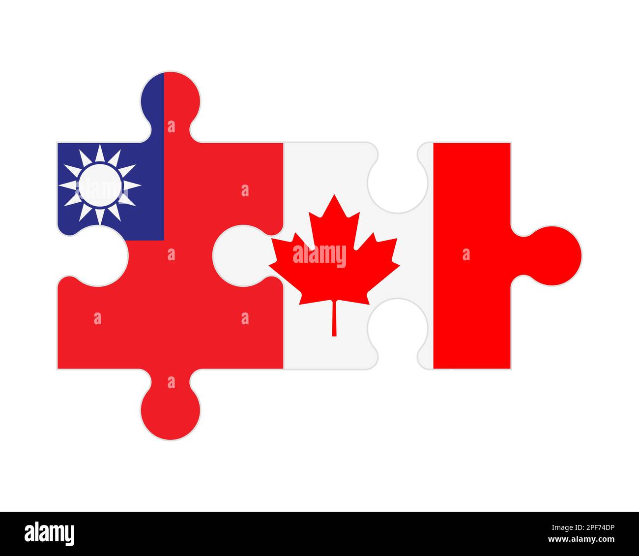 Connected puzzle of flags of Taiwan and Canada, vector Stock Vector ...