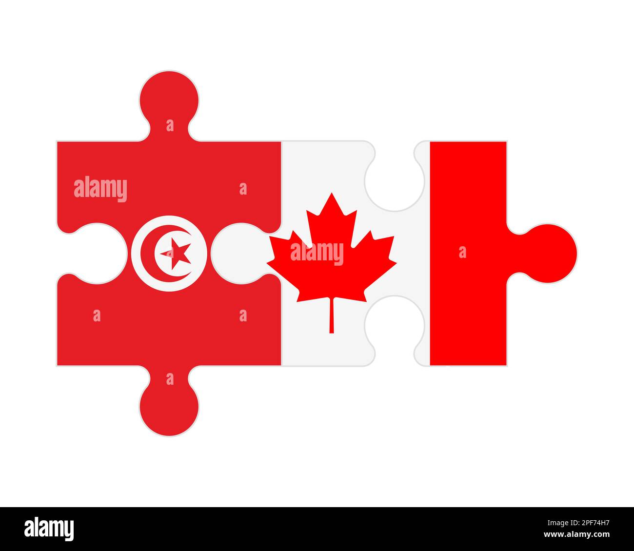 Connected puzzle of flags of Tunisia and Canada, vector Stock Vector ...