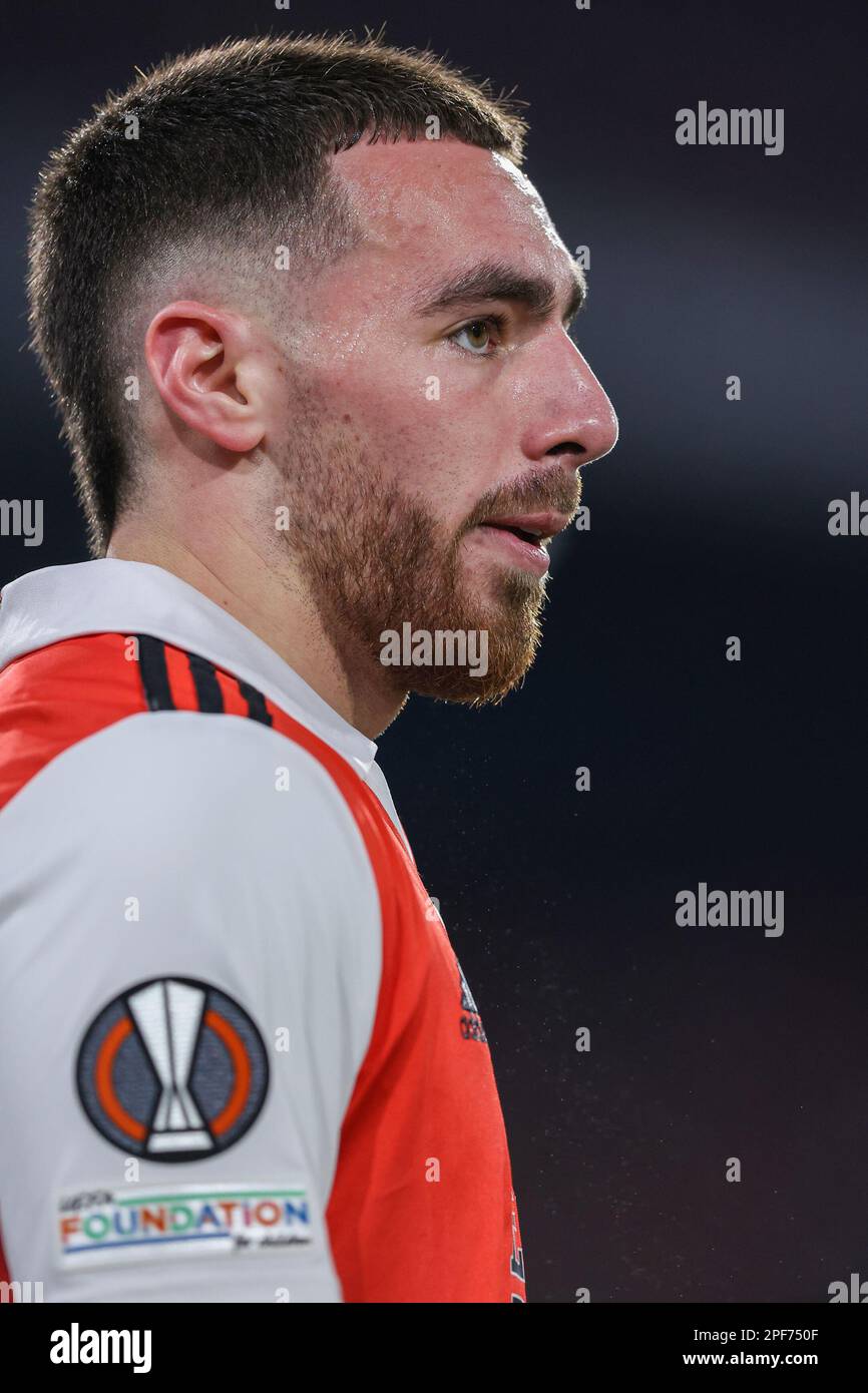 ROTTERDAM, NETHERLANDS - MARCH 16: Orkun Kokcu of Feyenoord during the UEFA Europa League Round ...