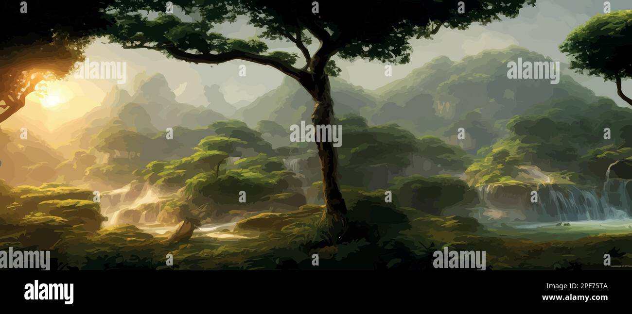 Rainforest jungle canopy Stock Vector Images - Alamy