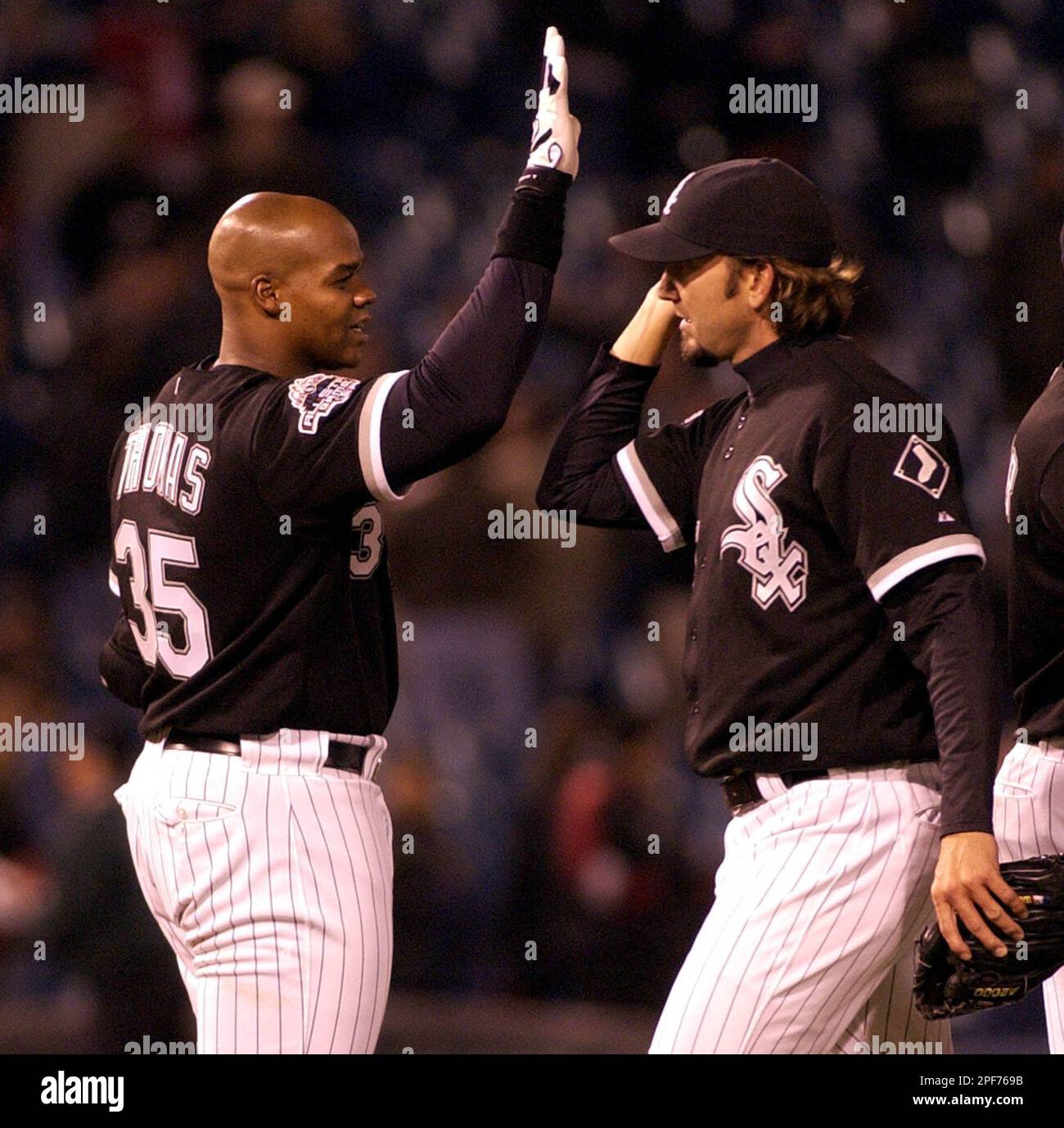 Chicago White Sox pitcher Kelly Wunsch, right, and teammate Frank ...