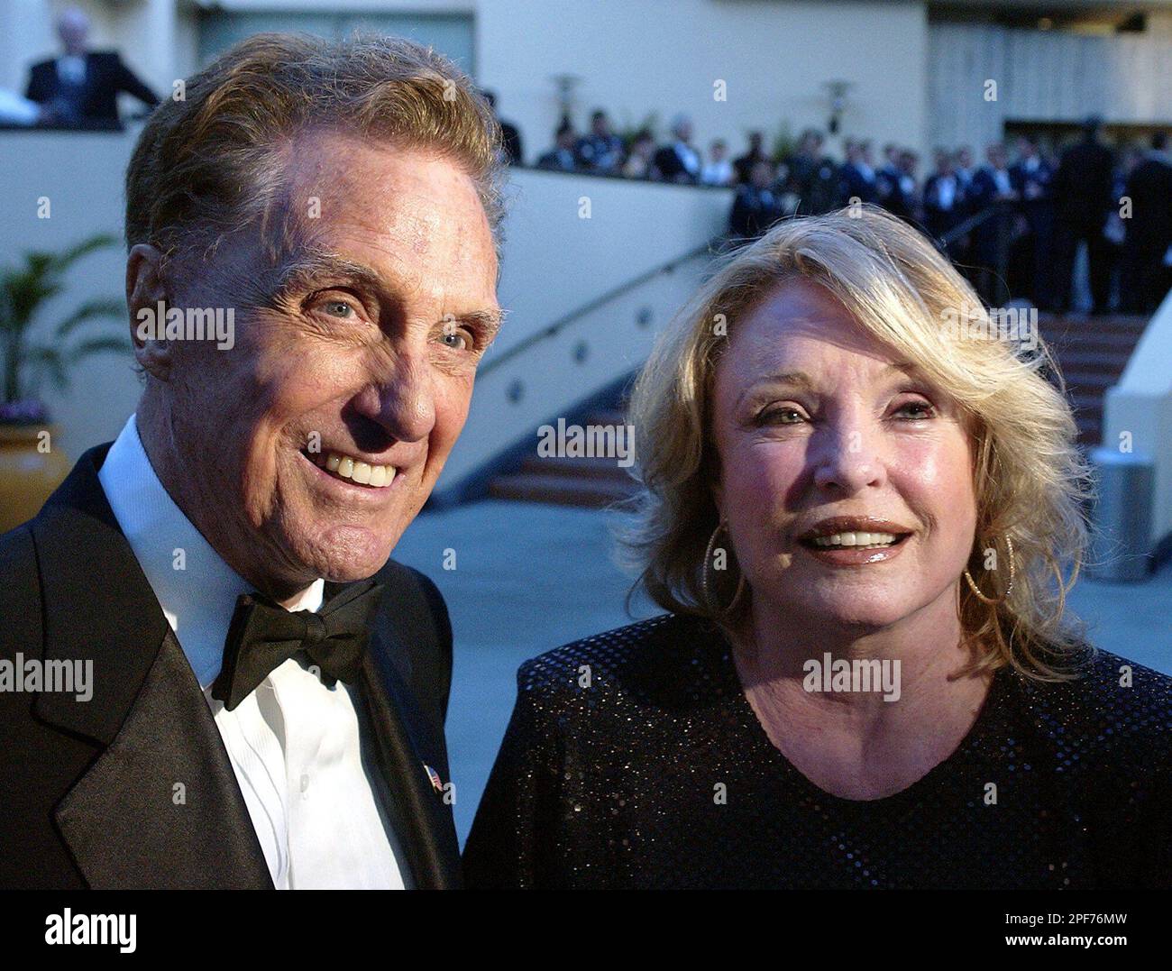 Actor Robert Stack is seen with his wife, Rosemarie, Saturday night ...