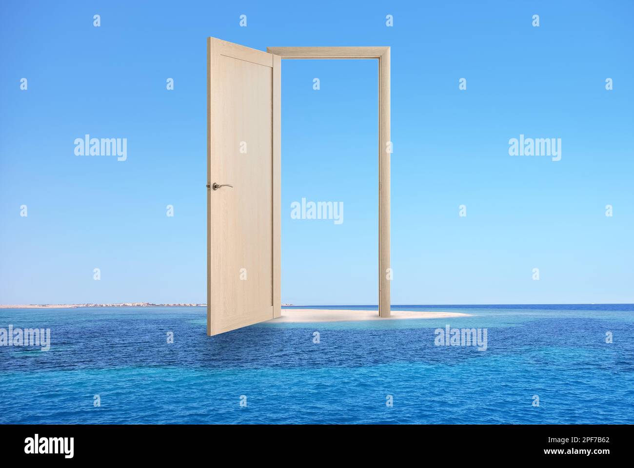Open door in beautiful blue sea Stock Photo - Alamy