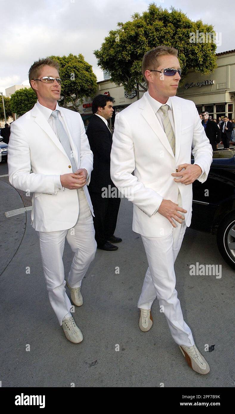 Twin British actors Neil, left, and Adrian Rayment, who appear in the ...