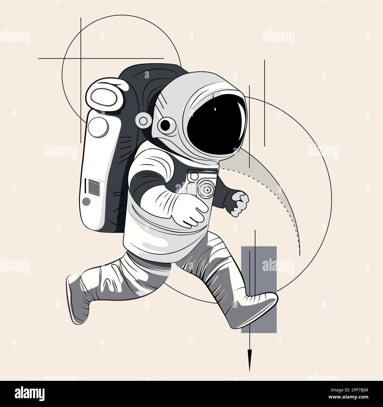 Astronaut explores space being desert planet. Astronaut space suit ...