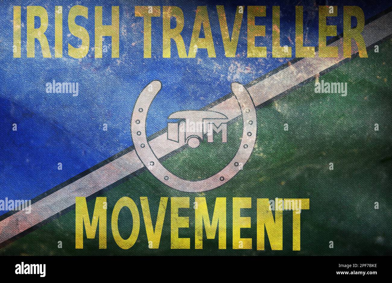 retro flag of Itinerant peoples of Europe Irish Travellers with grunge ...