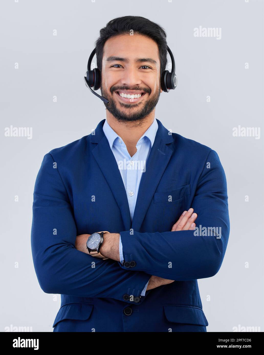 Call center, customer service and portrait of man with smile for ...