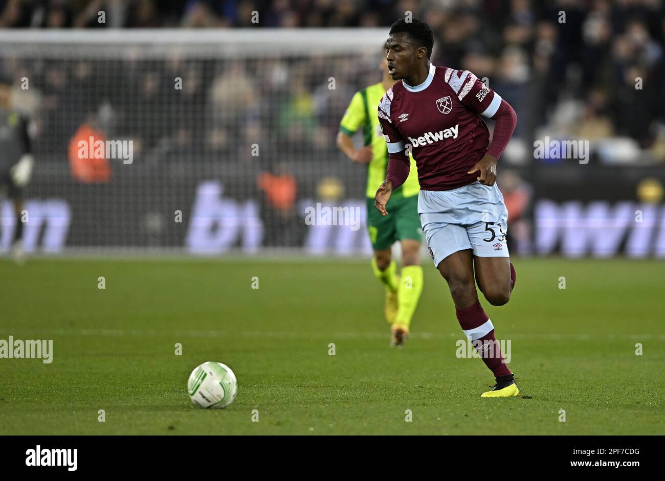 London, UK. 16th Mar, 2023. Levi Laing (West Ham) during the West Ham ...