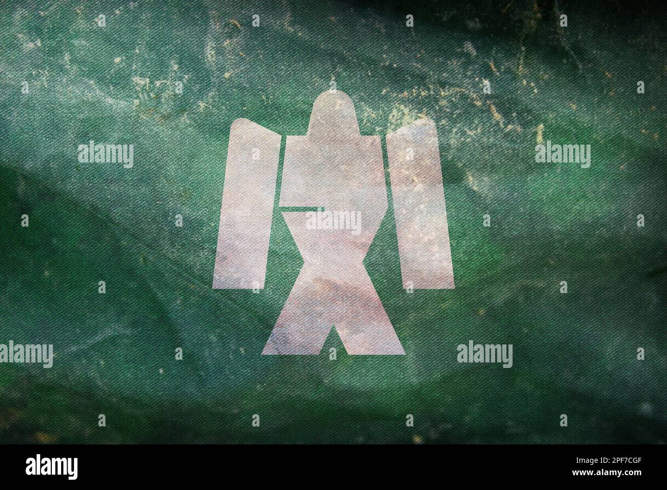 retro flag of Japonic peoples Hachijo people with grunge texture. flag ...