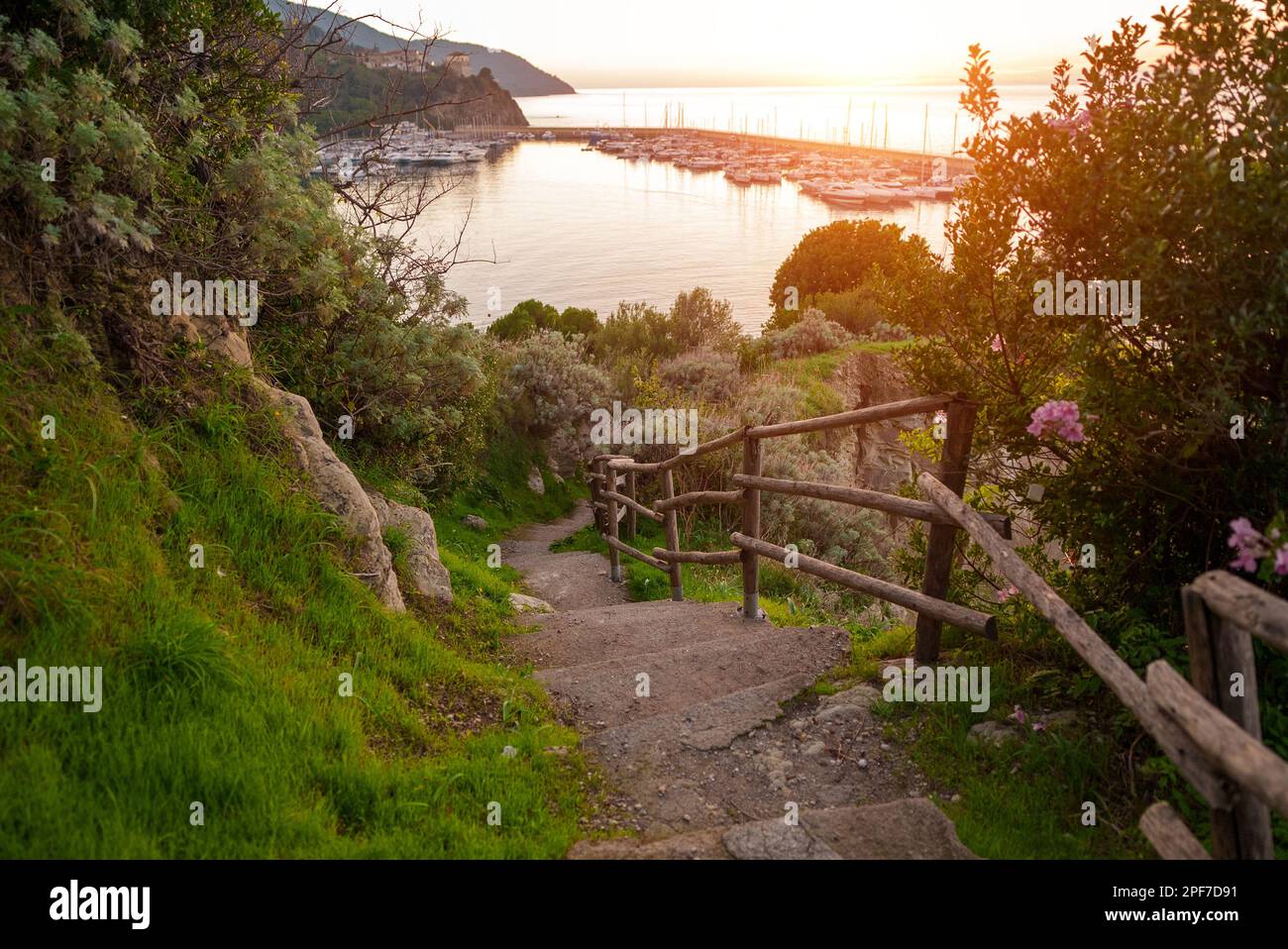 Beautiful path leading down the cliff to the sea Stock Photo - Alamy