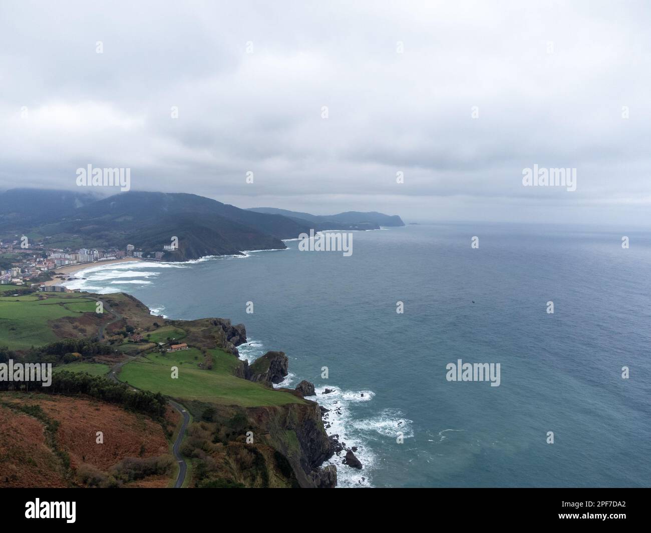 Atlantic ocean coastline near famous landmark and film location in ...