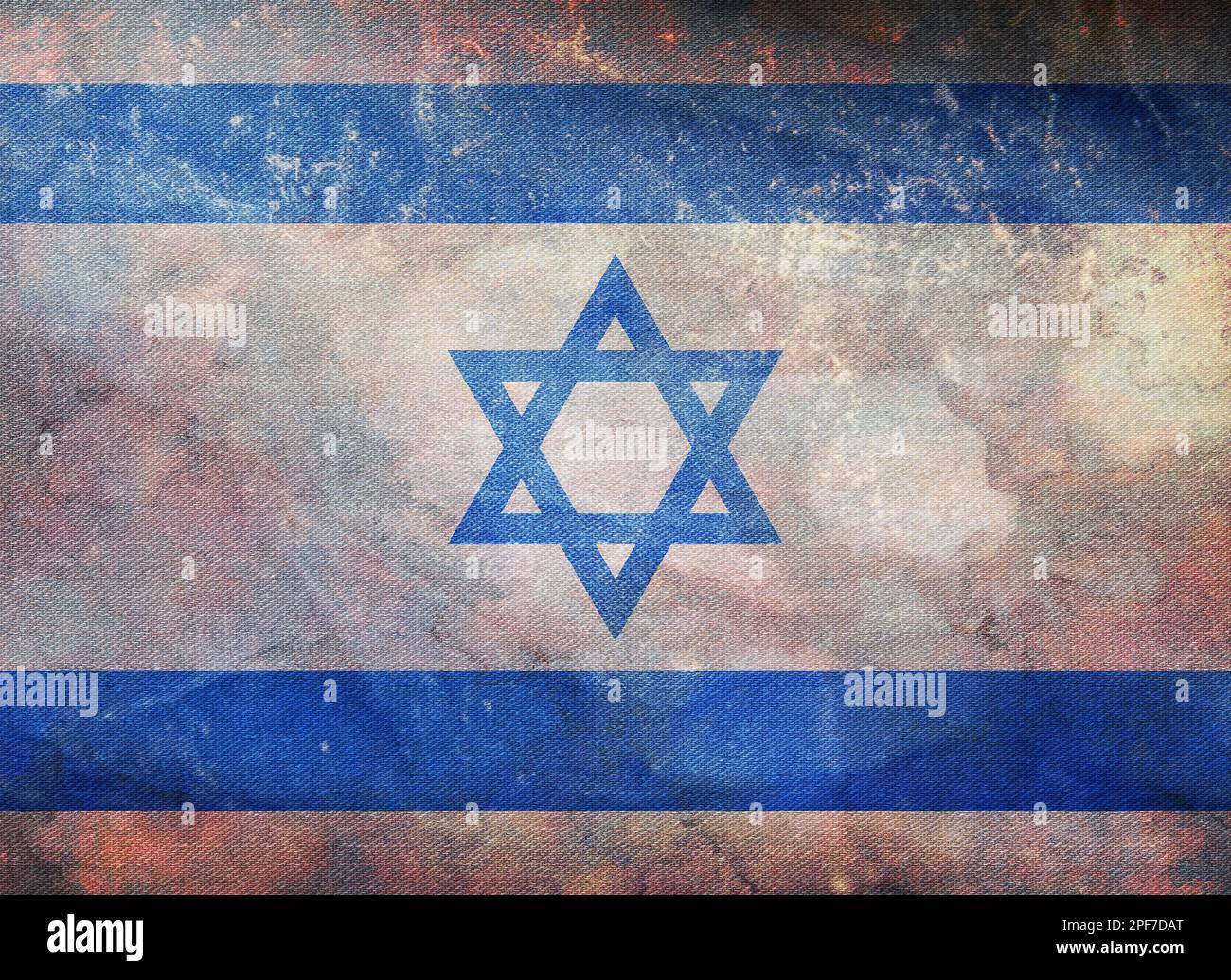 retro flag of Jewish peoples Jews with grunge texture. flag ...