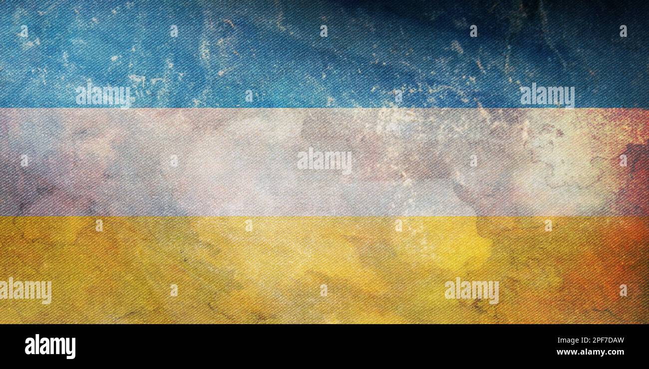 retro flag of Jewish peoples Crimean Karaites with grunge texture. flag ...