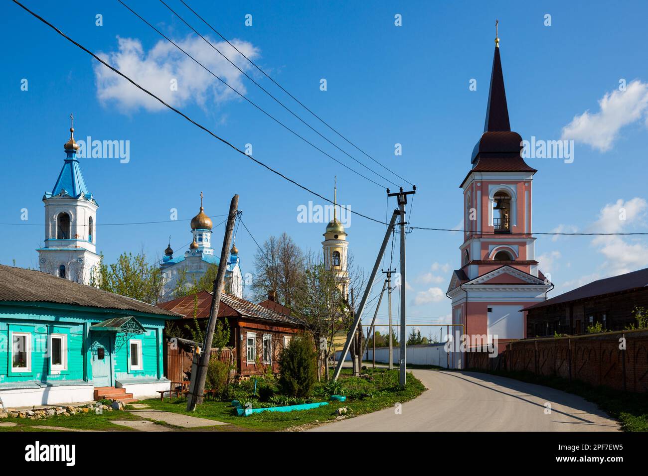 Bell tower of Monastery and Nativity of Virgin Church, Belyov Stock ...
