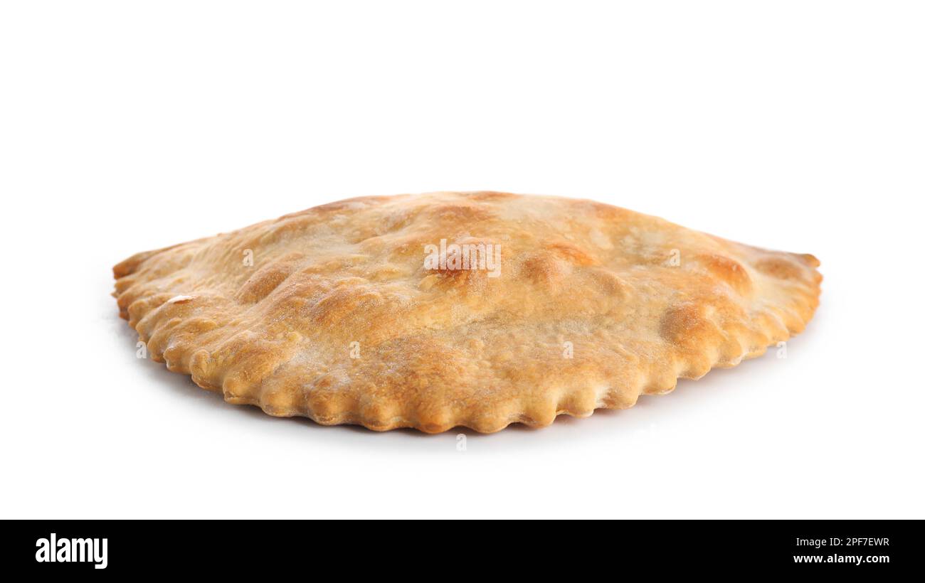 Baked meat empanada isolated on white background Stock Photo - Alamy