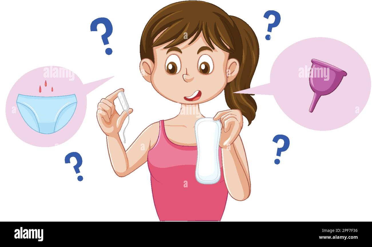 Teen Girl Experiencing First Menstruation illustration Stock Vector ...