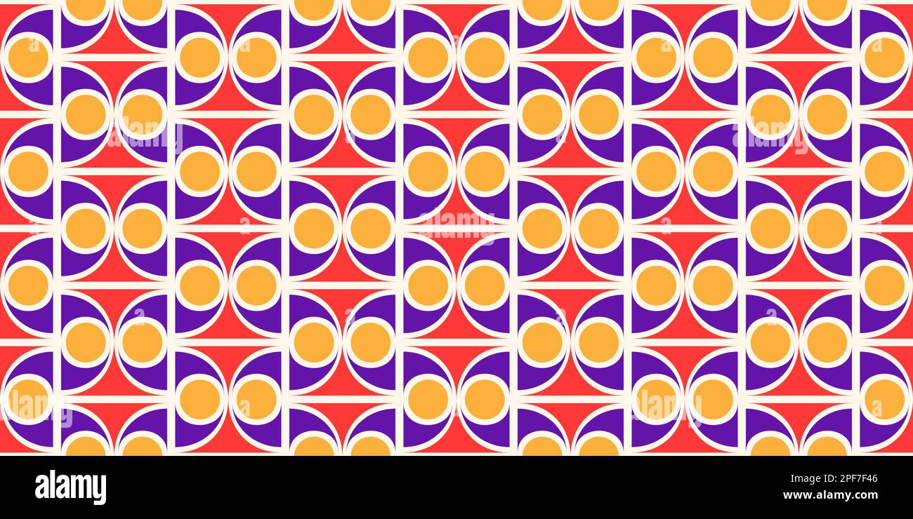 Abstract retro seamless pattern. Decorative ornament background in 60s ...