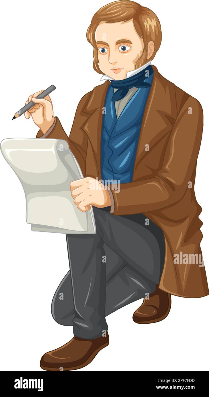 Famous Naturalist Charles Darwin illustration Stock Vector Image & Art ...