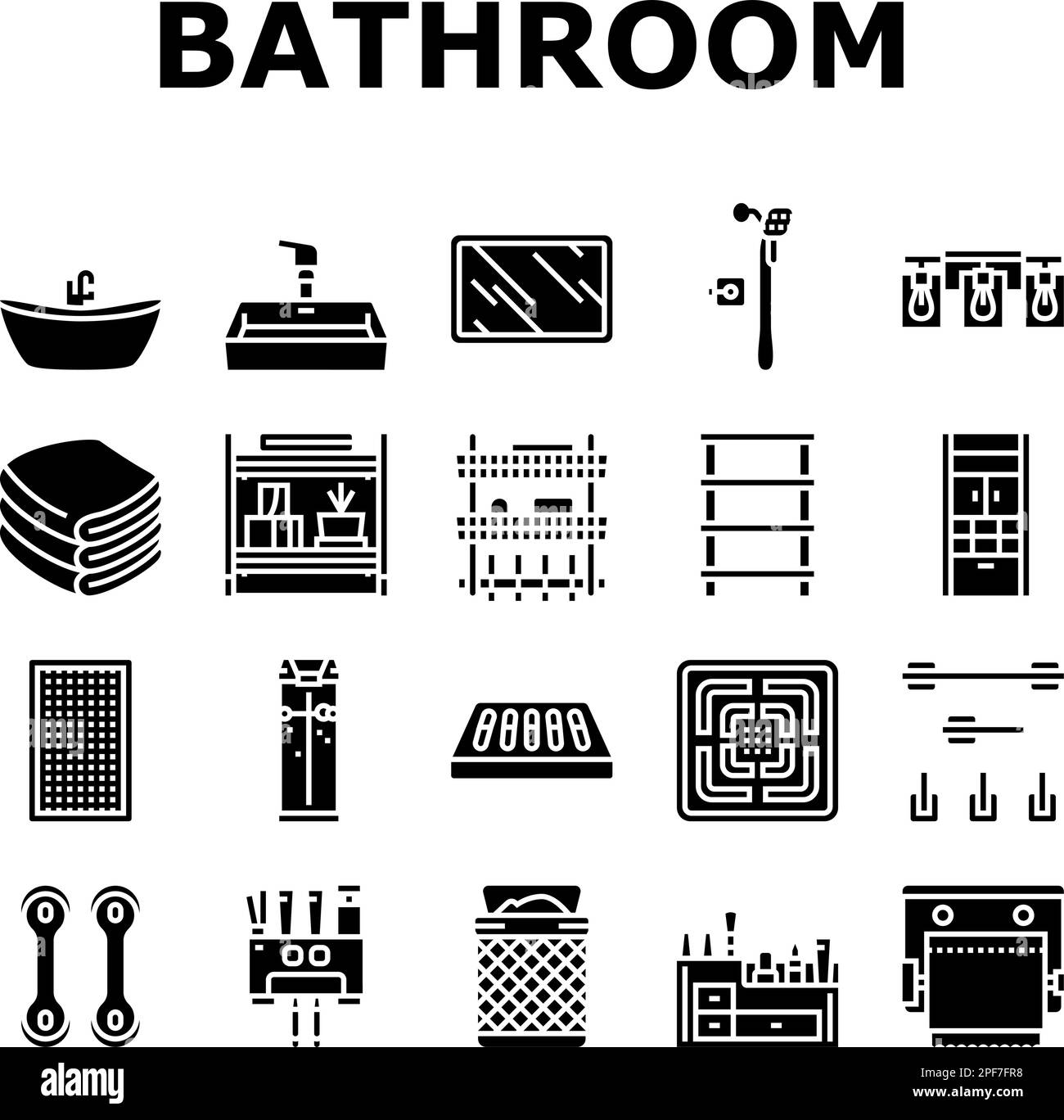 bathroom interior home icons set vector Stock Vector Image & Art - Alamy