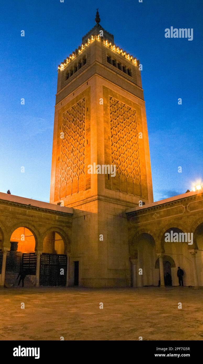 The Historic Zitouna Mosque. Tunisian Heritage in the Medina of Tunis ...