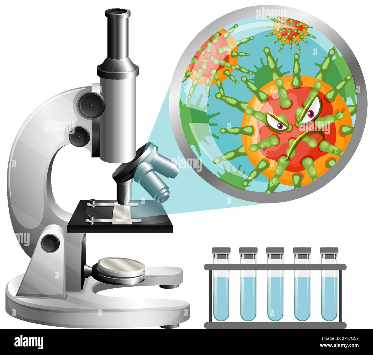 Microscope looking at germ illustration Stock Vector Image & Art - Alamy