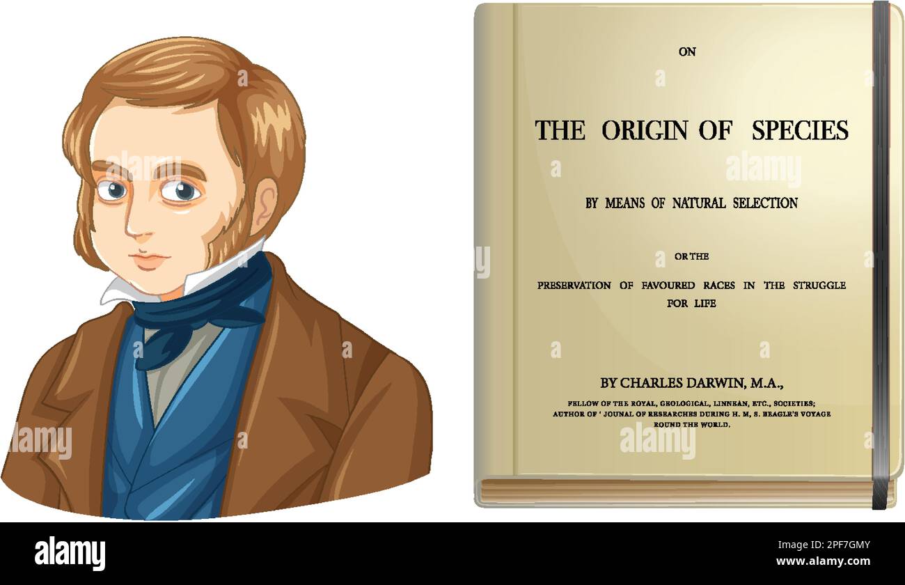 Charles Darwin And The Origin Of Species Book Illustration Stock Vector Image And Art Alamy
