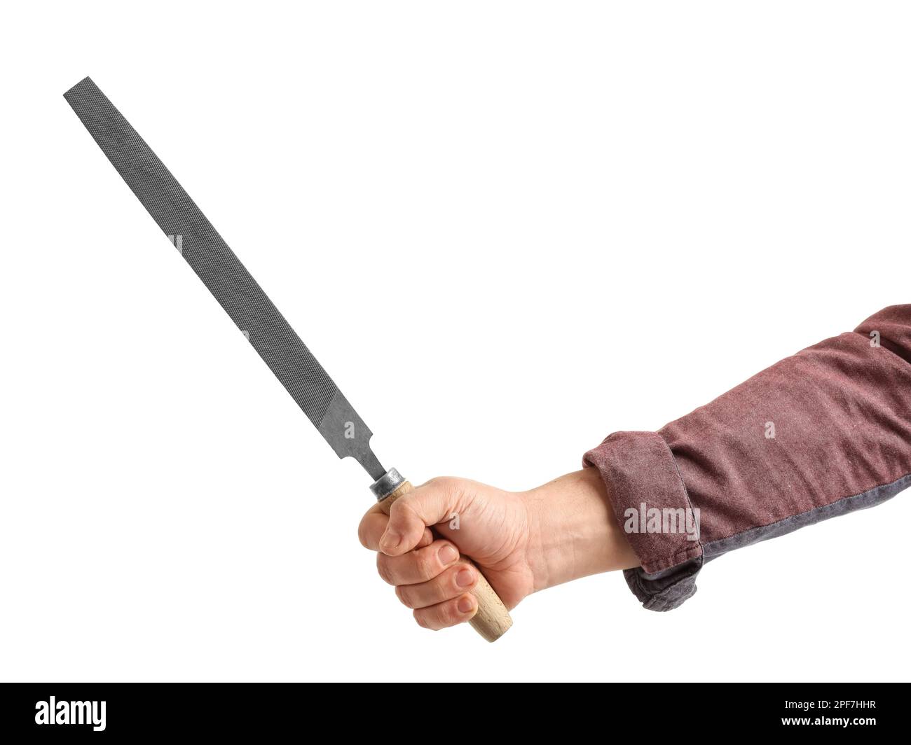 Worker with file on white background Stock Photo - Alamy