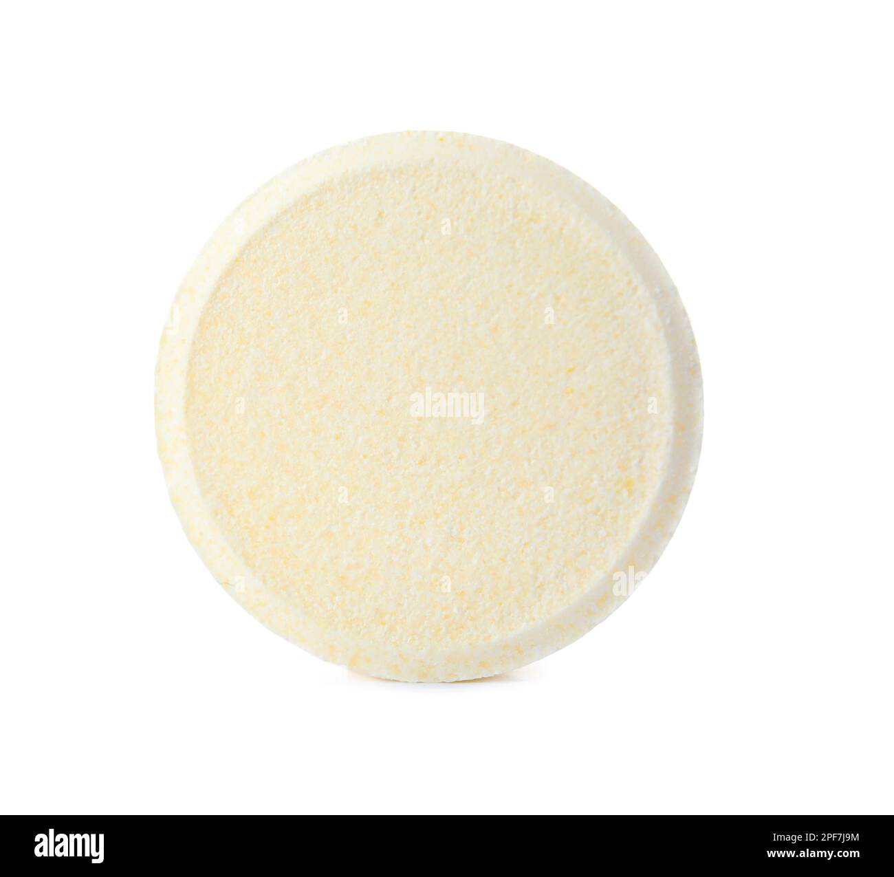 Yellow soluble tablet isolated on white background Stock Photo - Alamy