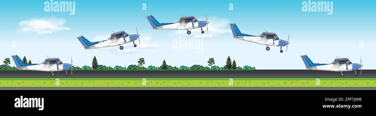 Light Aircraft Movement Vector illustration Stock Vector Image & Art ...