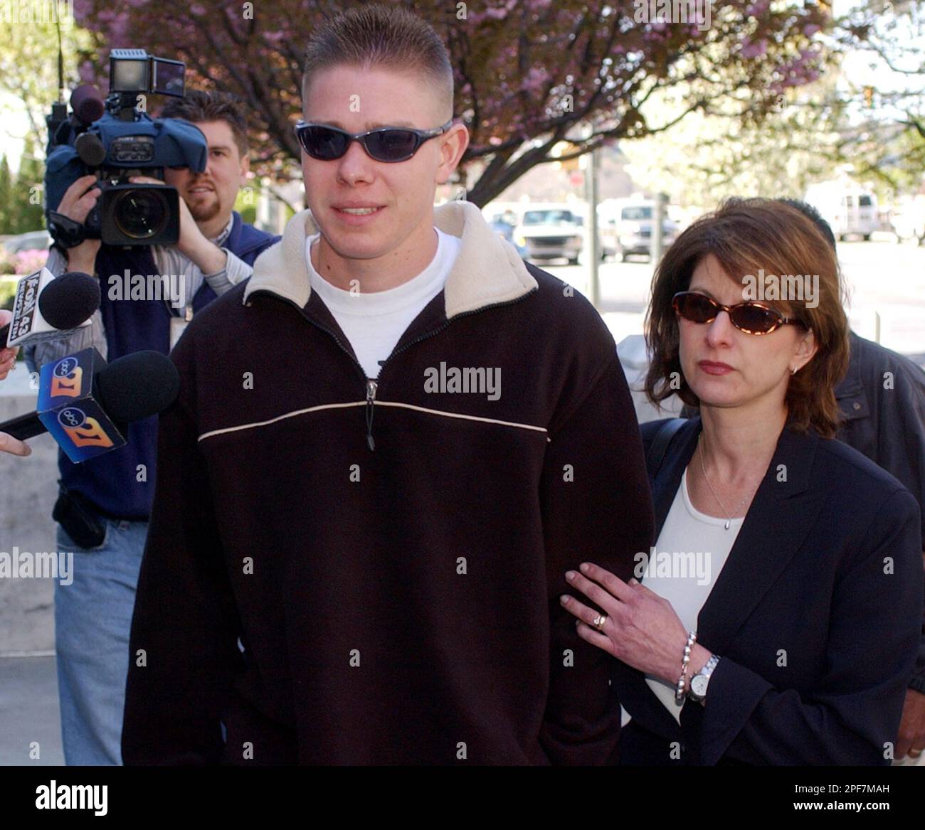 Boyd Knouse, left, arrives at the Dauphin County Court Thursday, April ...