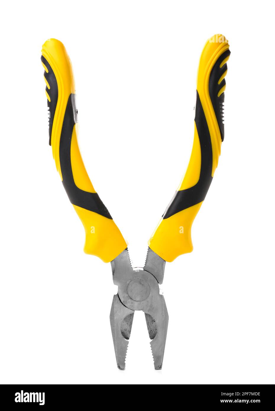 Yellow pliers isolated on white background Stock Photo - Alamy