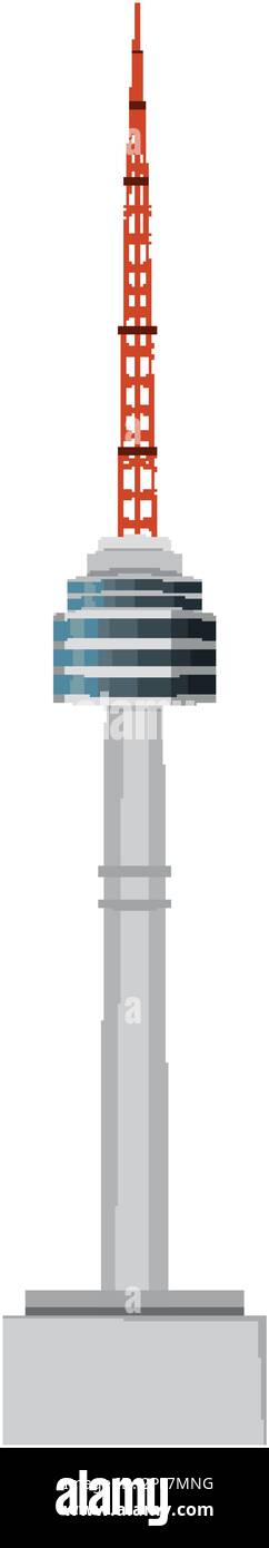 N Seoul Tower or Namsan Tower Vector illustration Stock Vector Image ...