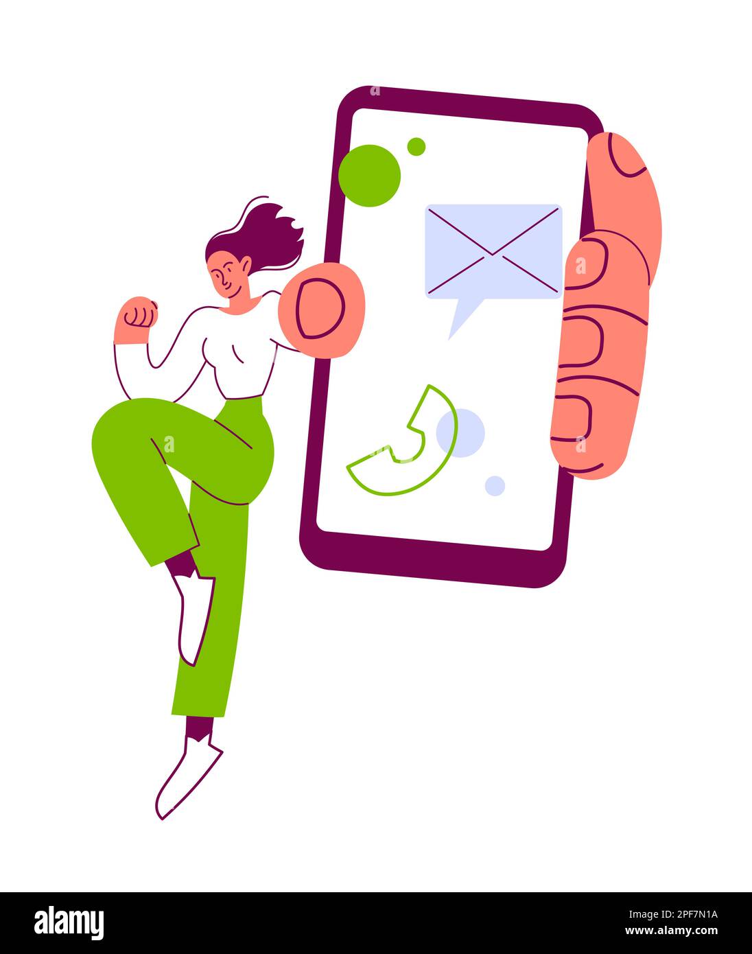 Business woman smartphone notification Stock Vector Images - Alamy