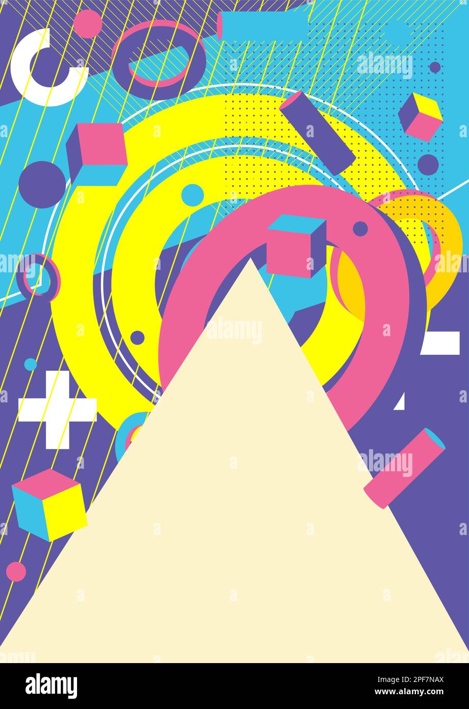 Abstract Geometrical Vintage banner, cover design. Minimal retro ...