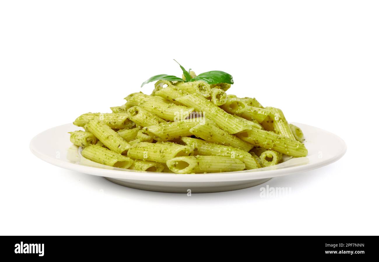 Cooked homemade pasta pesto Cut Out Stock Images & Pictures - Alamy