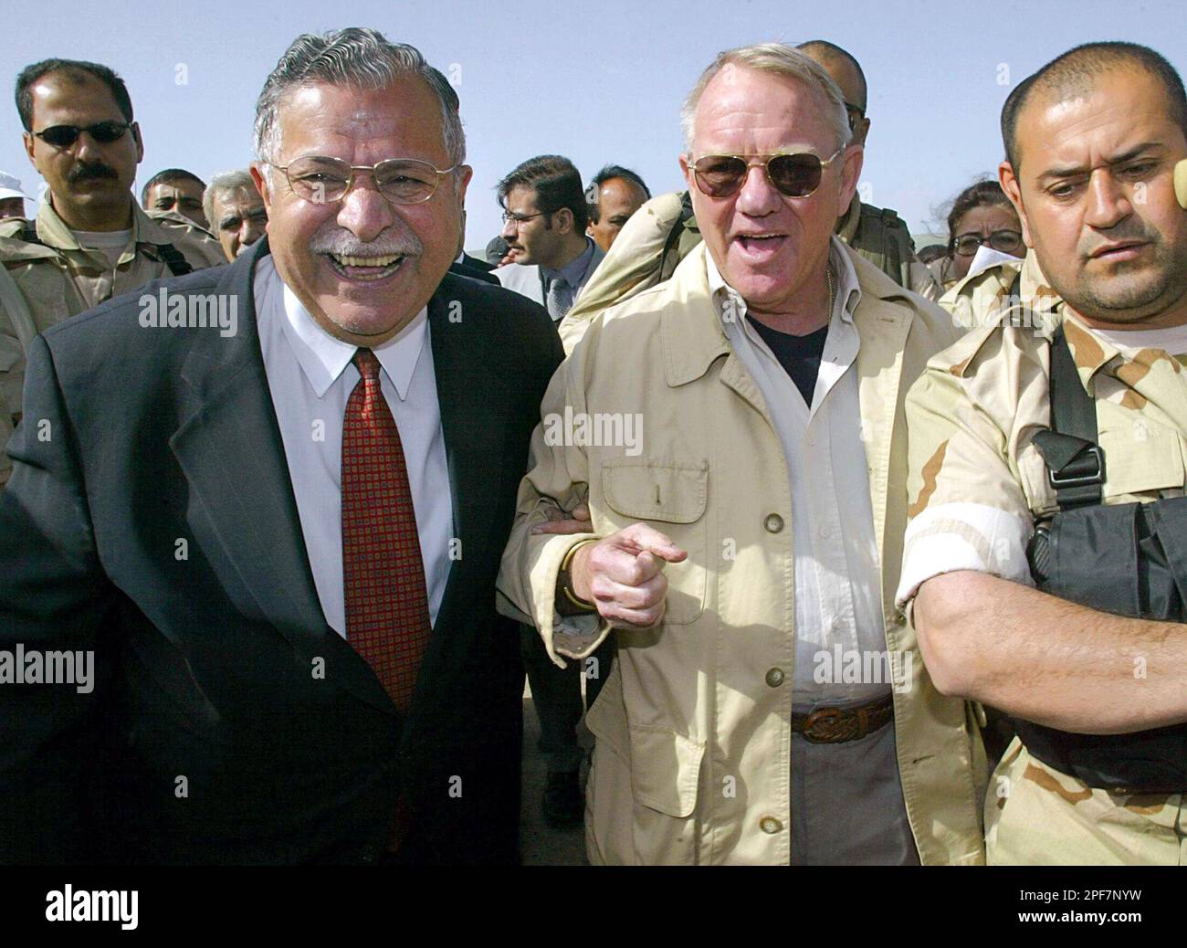 Retired US Lt General Jay Garner, center, who will run post-war Iraq ...