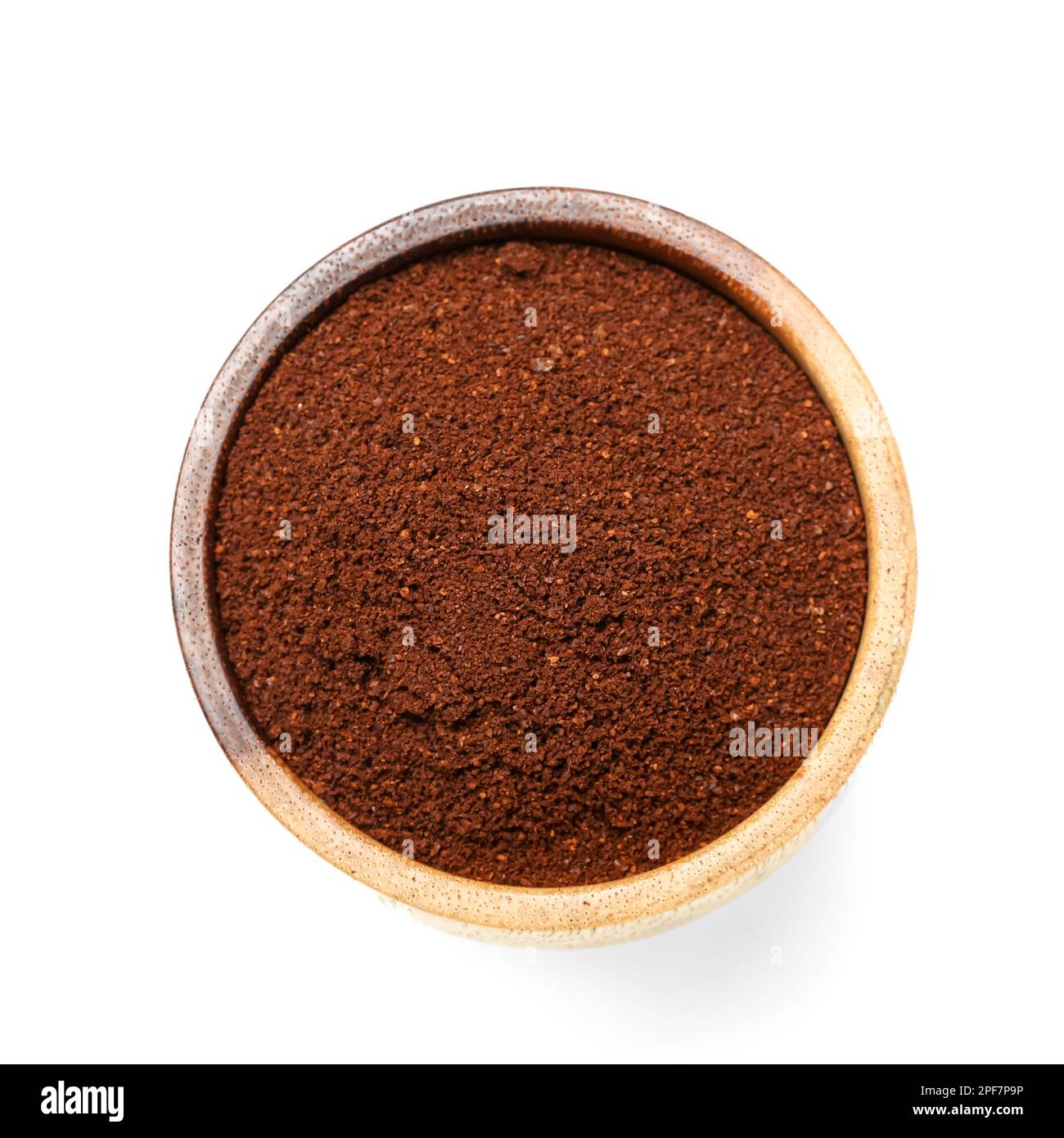 Bowl of coffee powder isolated on white background Stock Photo - Alamy