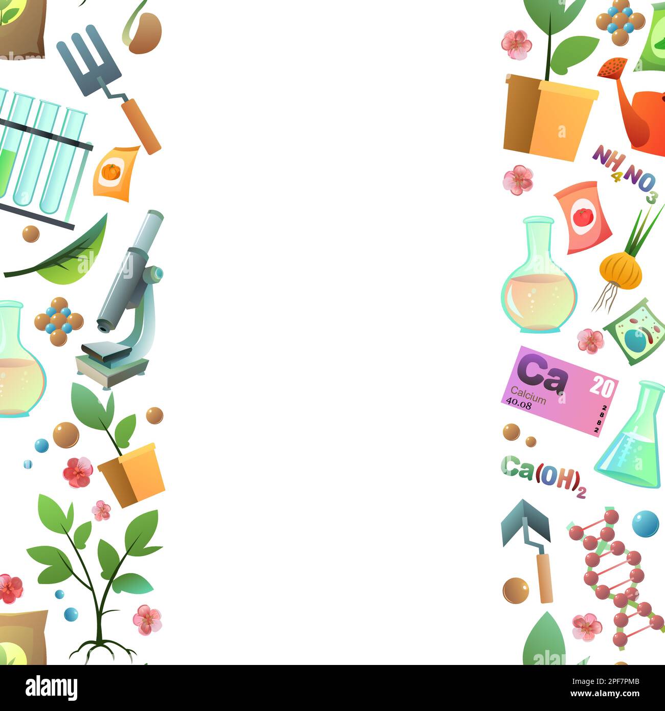 Chemistry and natural fertilizers seamless vertical frame. Introduction ...