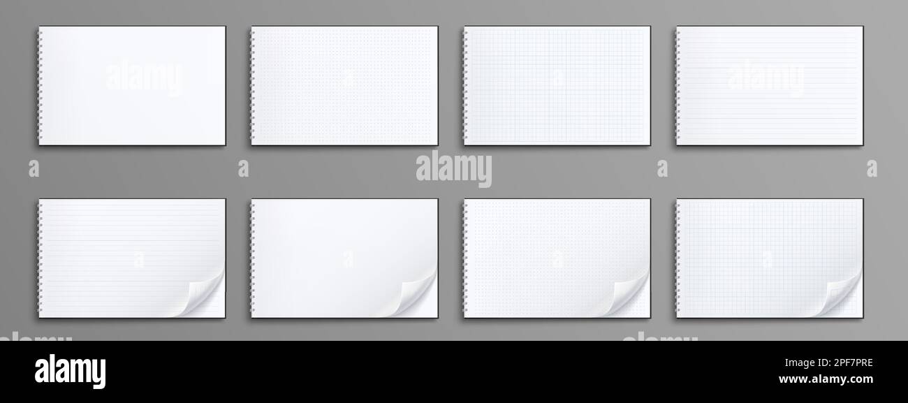 Realistic set of notebook mockups isolated on gray background. Vector ...