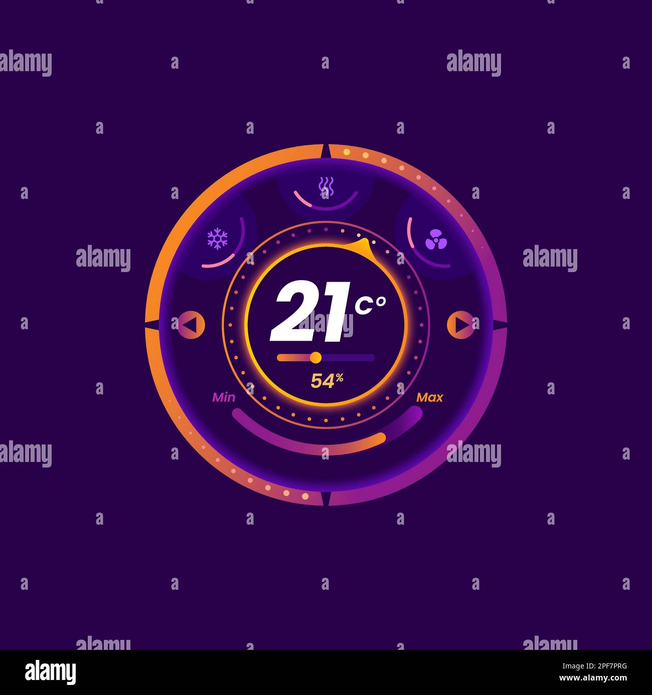 Thermostat or temperature regulator smart digital dial, vector ...