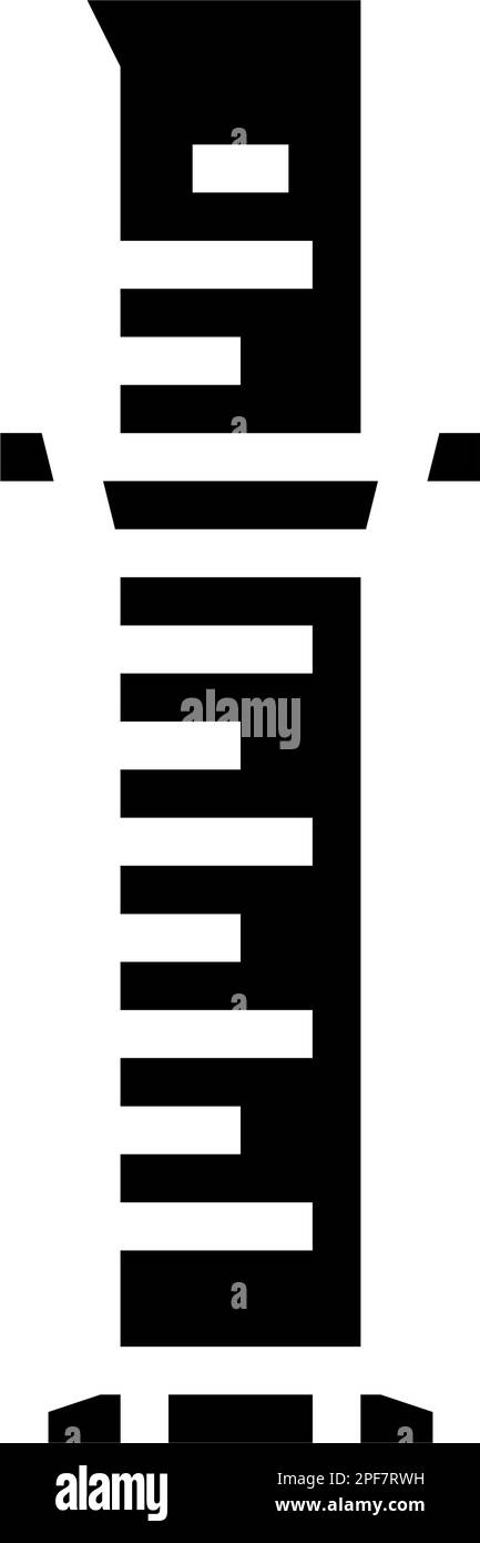 graduated cylinder chemical glassware lab glyph icon vector ...