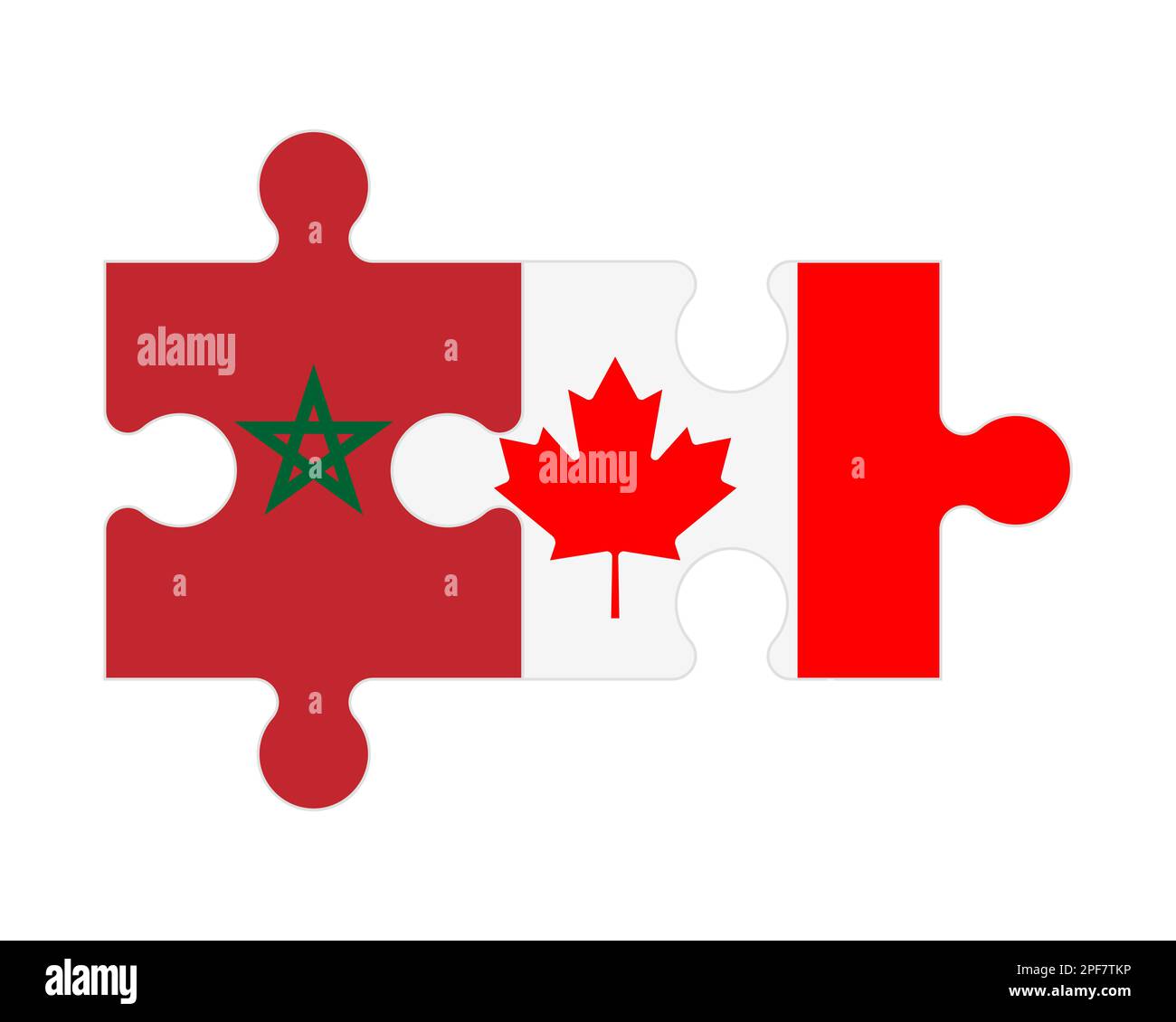 Connected puzzle of flags of Morocco and Canada, vector Stock Vector ...