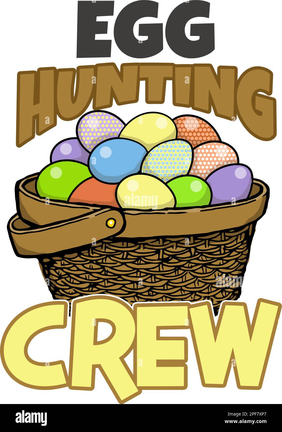 egg hunting crew with basket full of eggs Stock Vector Image & Art - Alamy