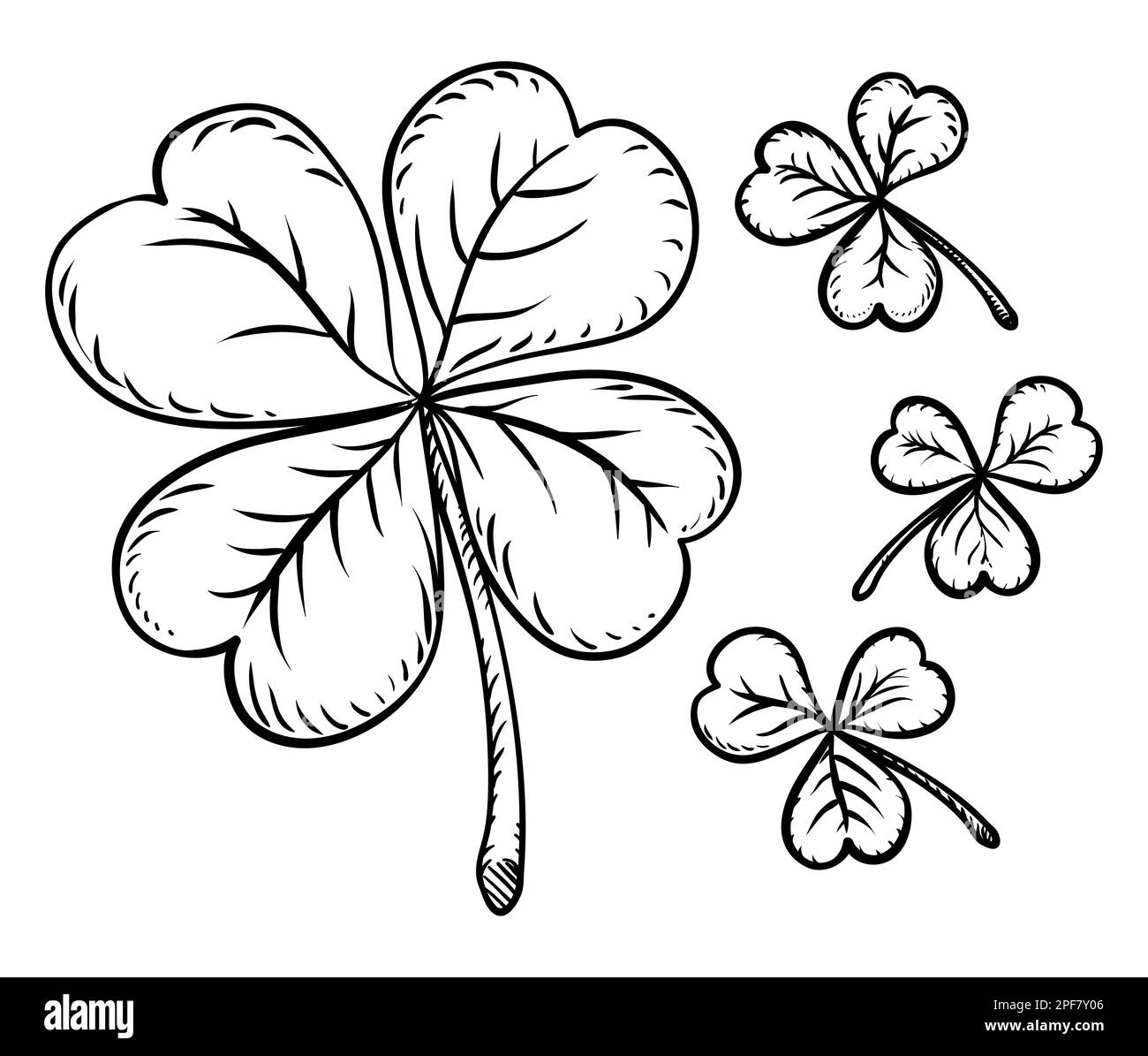 Four leaf clover drawn Stock Vector Images - Alamy