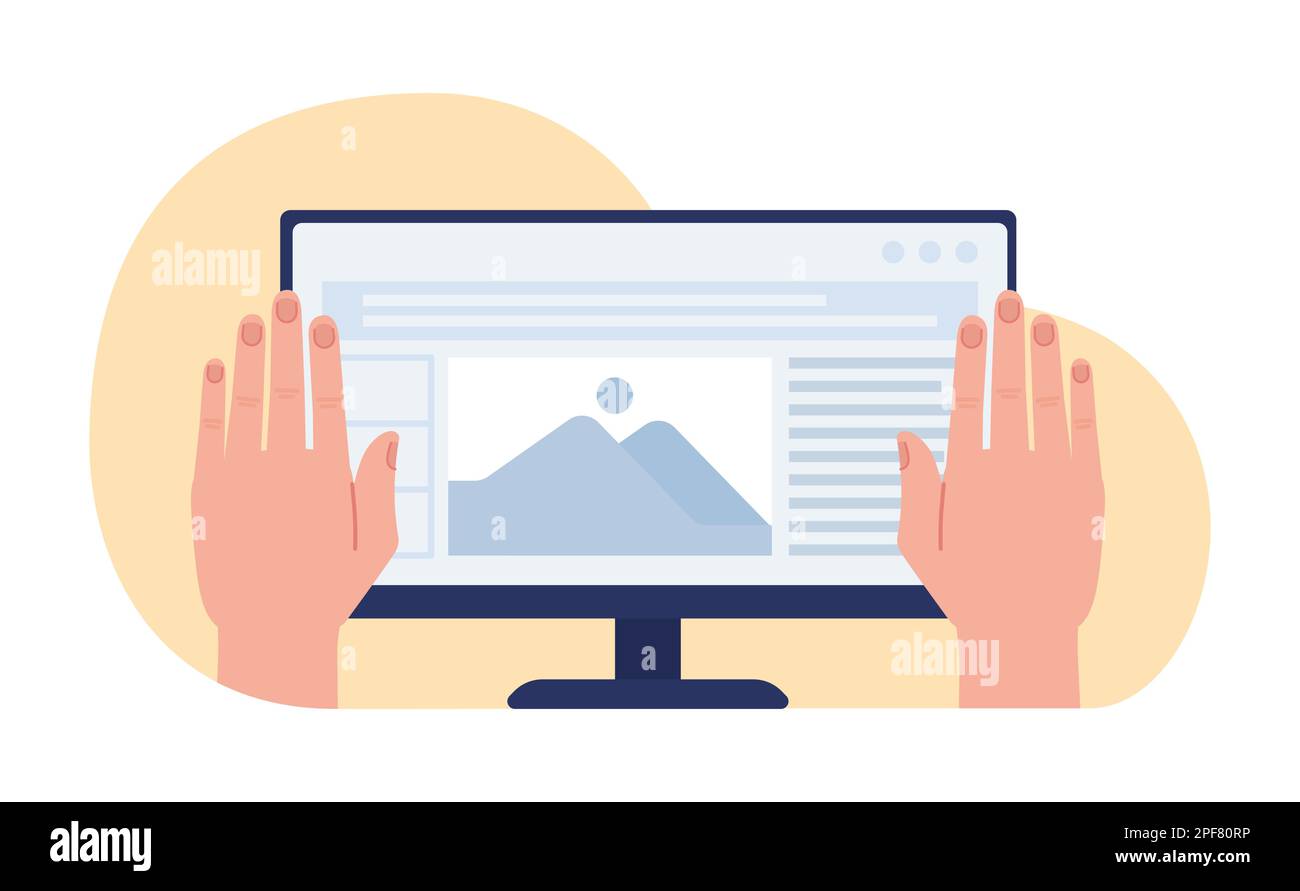 Responsive website design for computer device flat concept vector spot ...