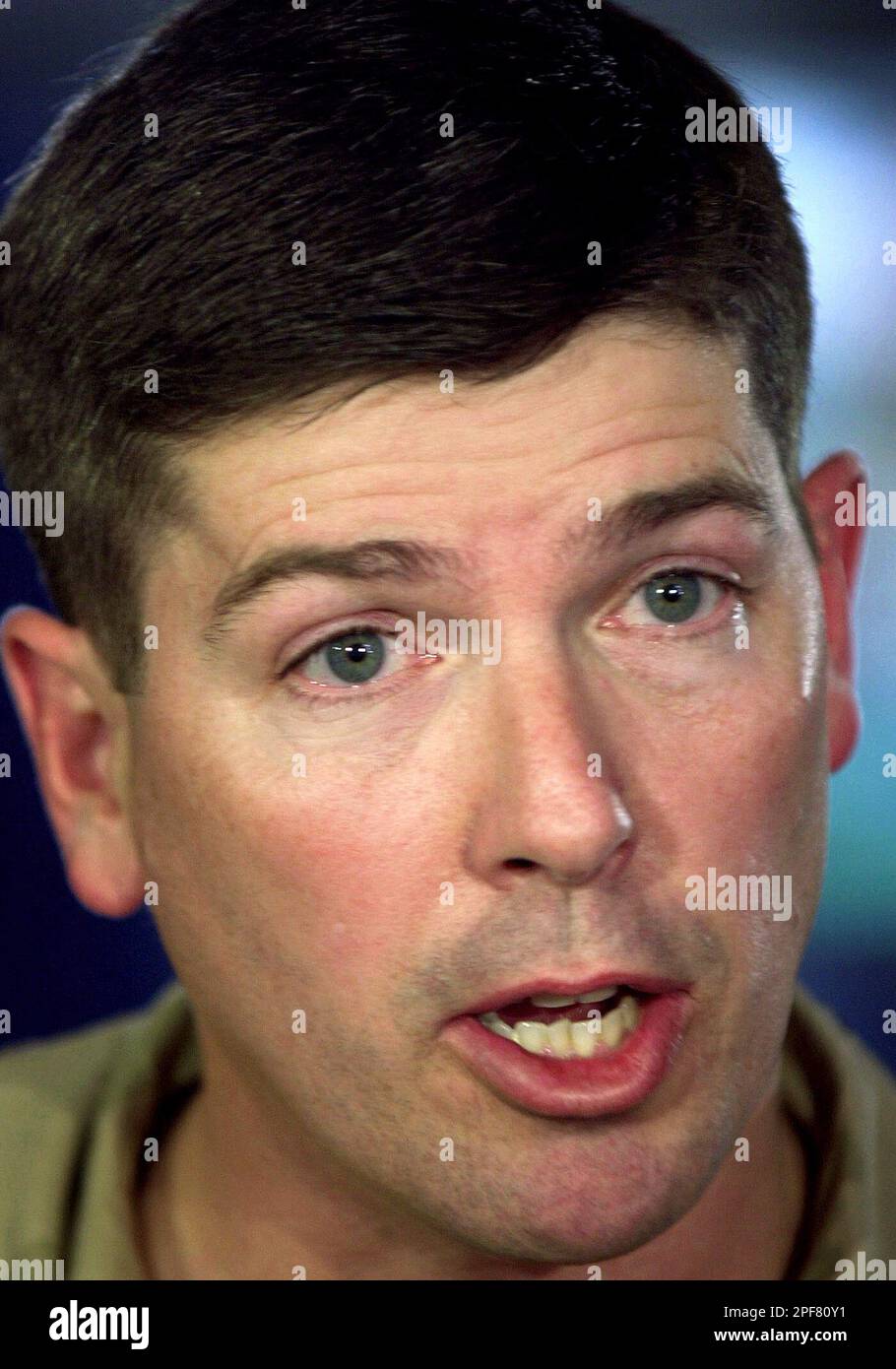 U.S. Navy Captain Frank Thorp, during an Associated Press interview, at ...